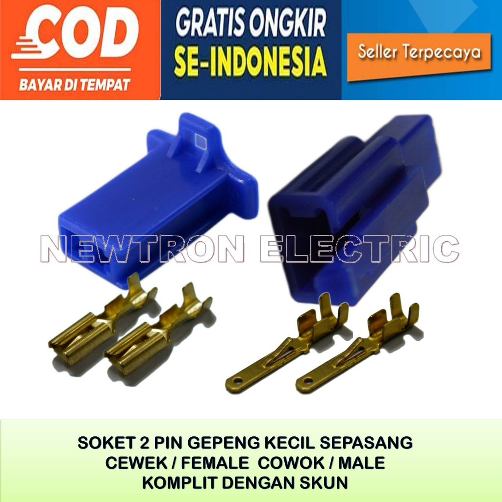 Jual SOKET SOCKET MOTOR KONEKTOR KABEL 2 PIN KECIL MOTOR MOBIL MALE ...