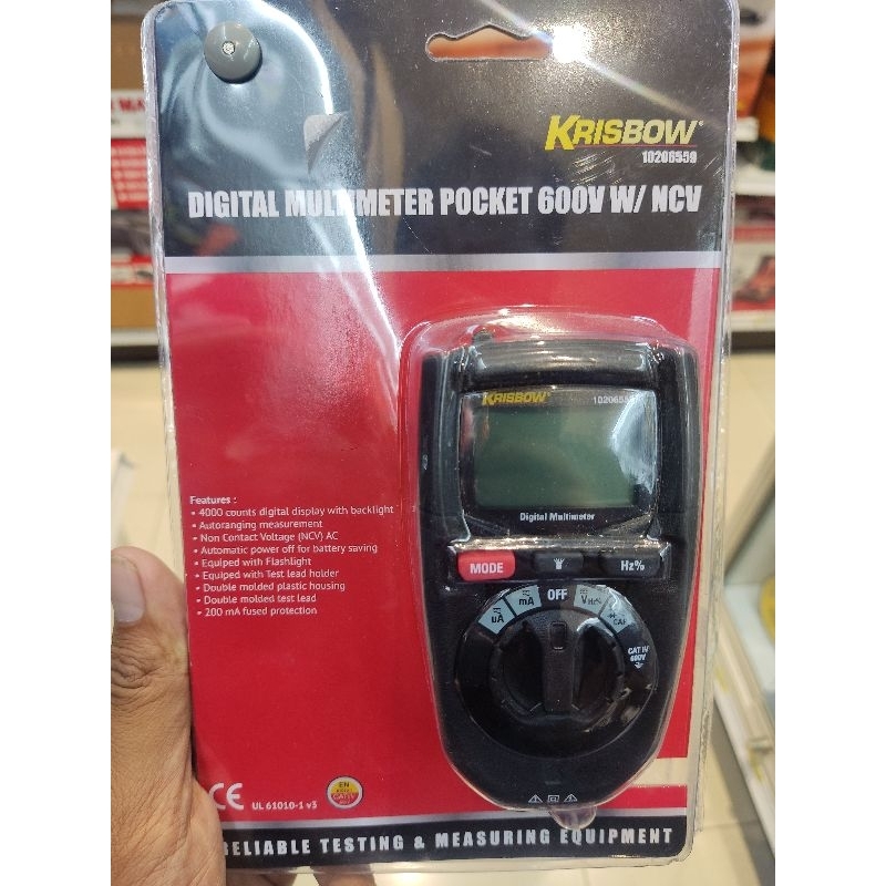 Jual Krisbow pocket digital multimeter dengan Ncv 600v/Avometer digital ...