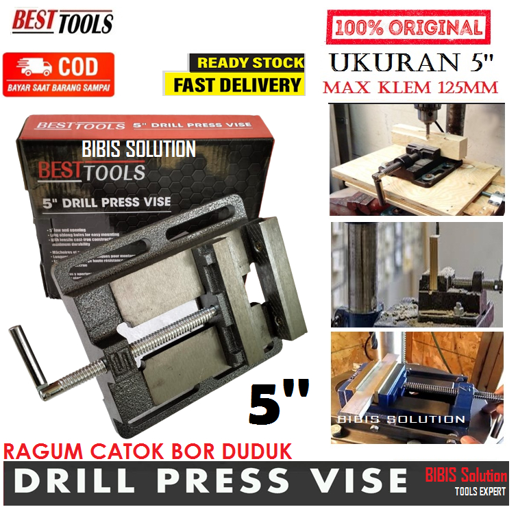 Jual BESTTOOLS RAGUM CATOK 5 INCH TANGGEM KLEM BOR DUDUK DRILL PRESS ...