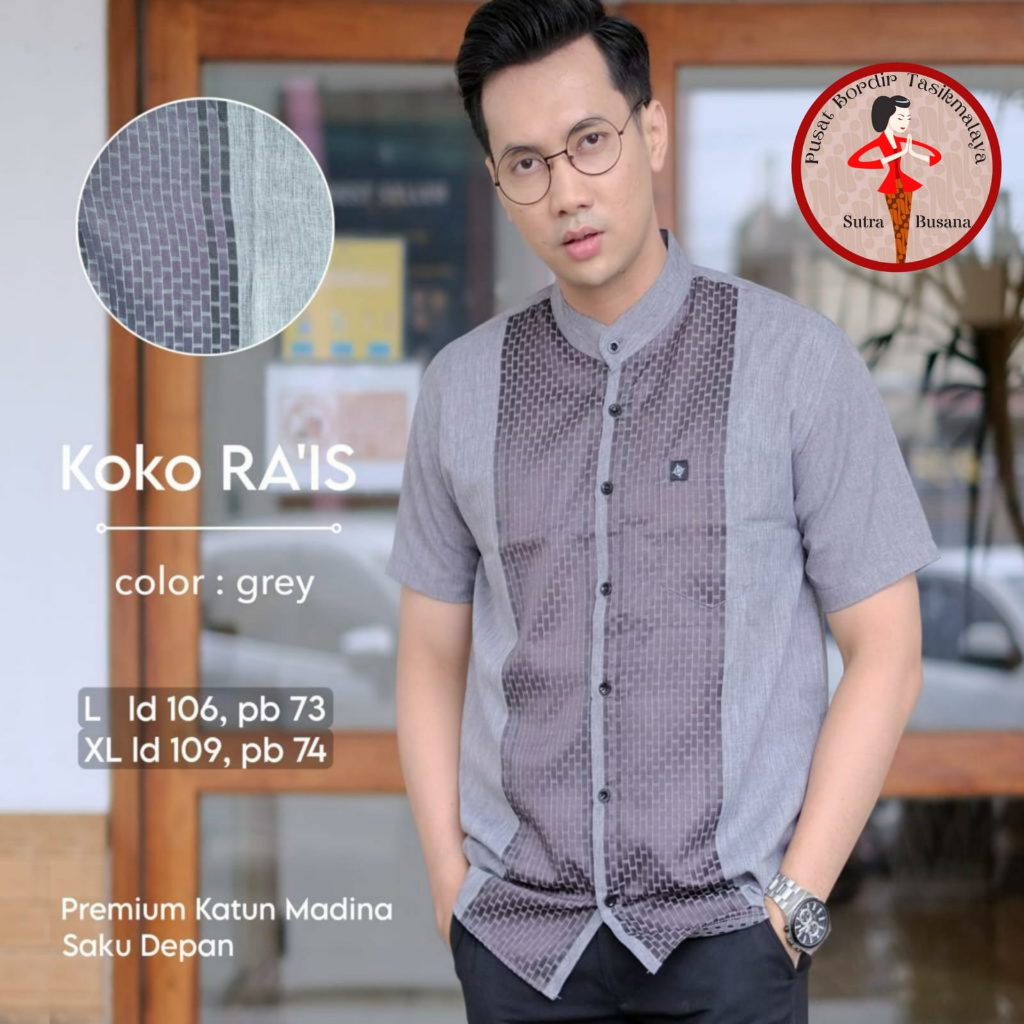 Jual Pusat Bordir Tasikmalaya - Atasan Koko kemeja Pria Katun raffa | Shopee Indonesia