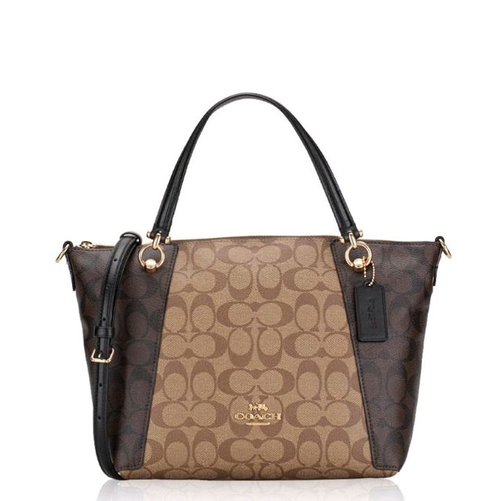 Jual Coach C6838 Kacey Satchel Khaki Black Multi. | Shopee Indonesia