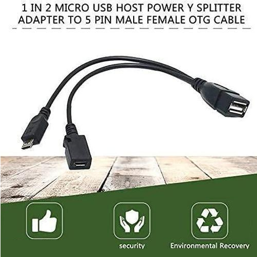 Jual Splitter OTG Dual Micro USB to USB Female 20cm Power Cable Adapter ...