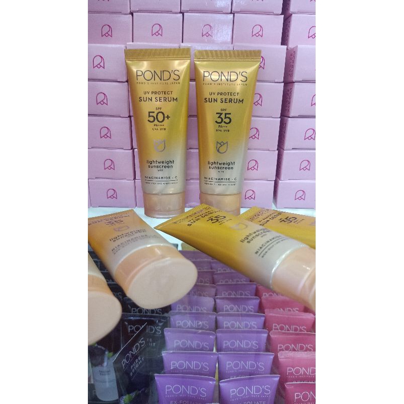 Jual Ponds UV Protect Sun serum spf 35/50+PA+++ UVA UVB/ sunscreen ...