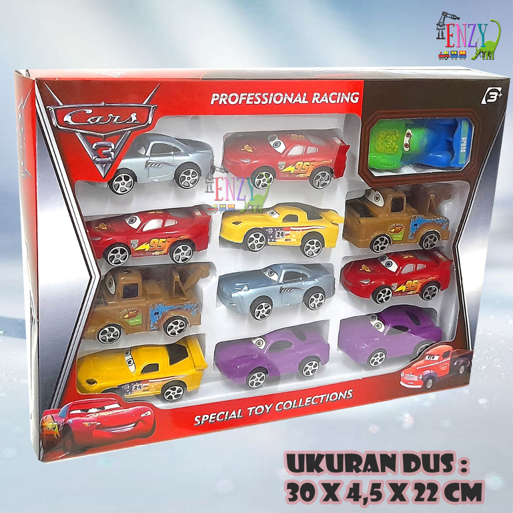Jual Mainan Anak miniatur Mobil mobilan Cars Mc Queen Pullback 12 pcs ...