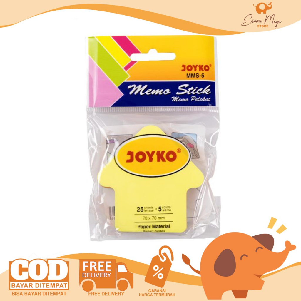 Jual Joyko Memo Stick MMS-5 (Panah) / Memo Sticky Notes Tempel Bentuk ...