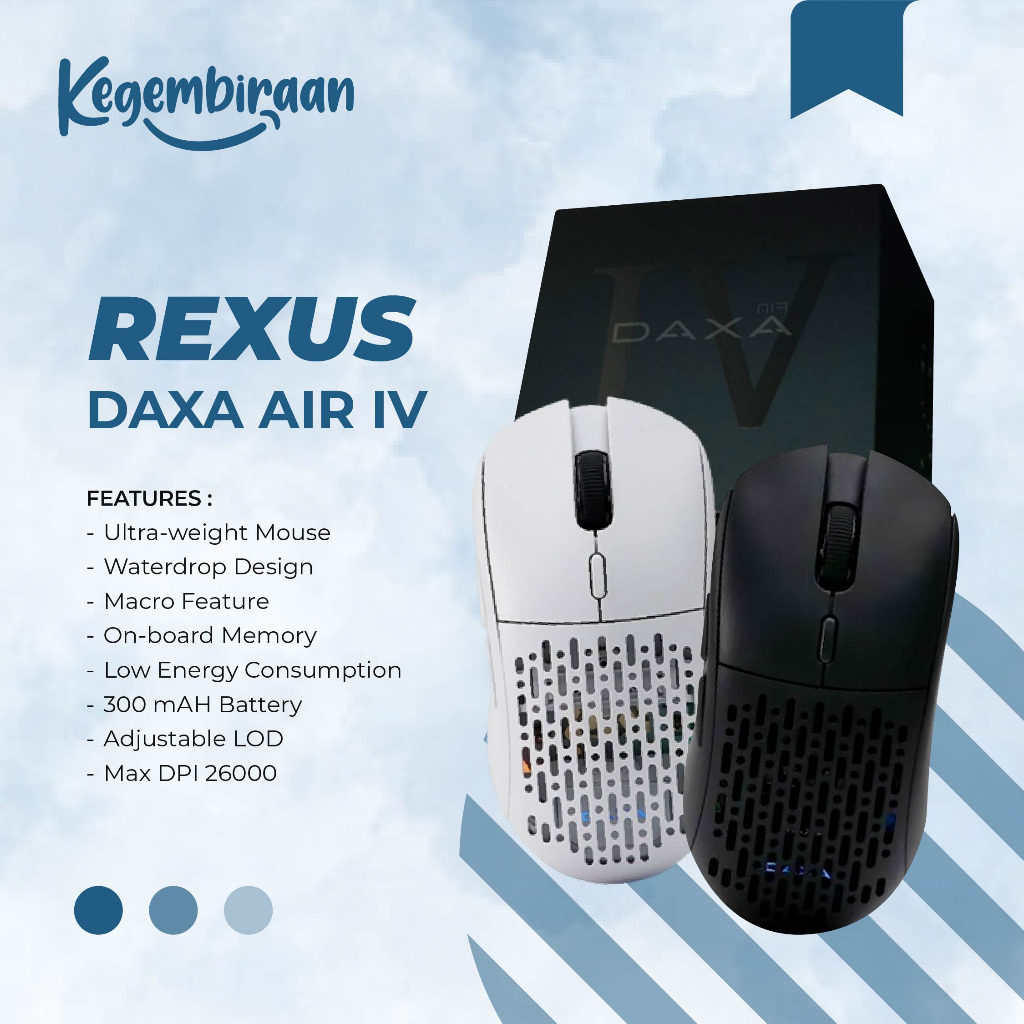 Jual Mouse Gaming Rexus Daxa Air IV Ultra Lightweight Wireless ...