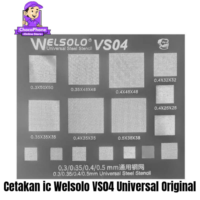 Jual CETAKAN IC WELSOLO VS04 UNIVERSAL STEEL STANCIL ORIGINAL | Shopee Indonesia