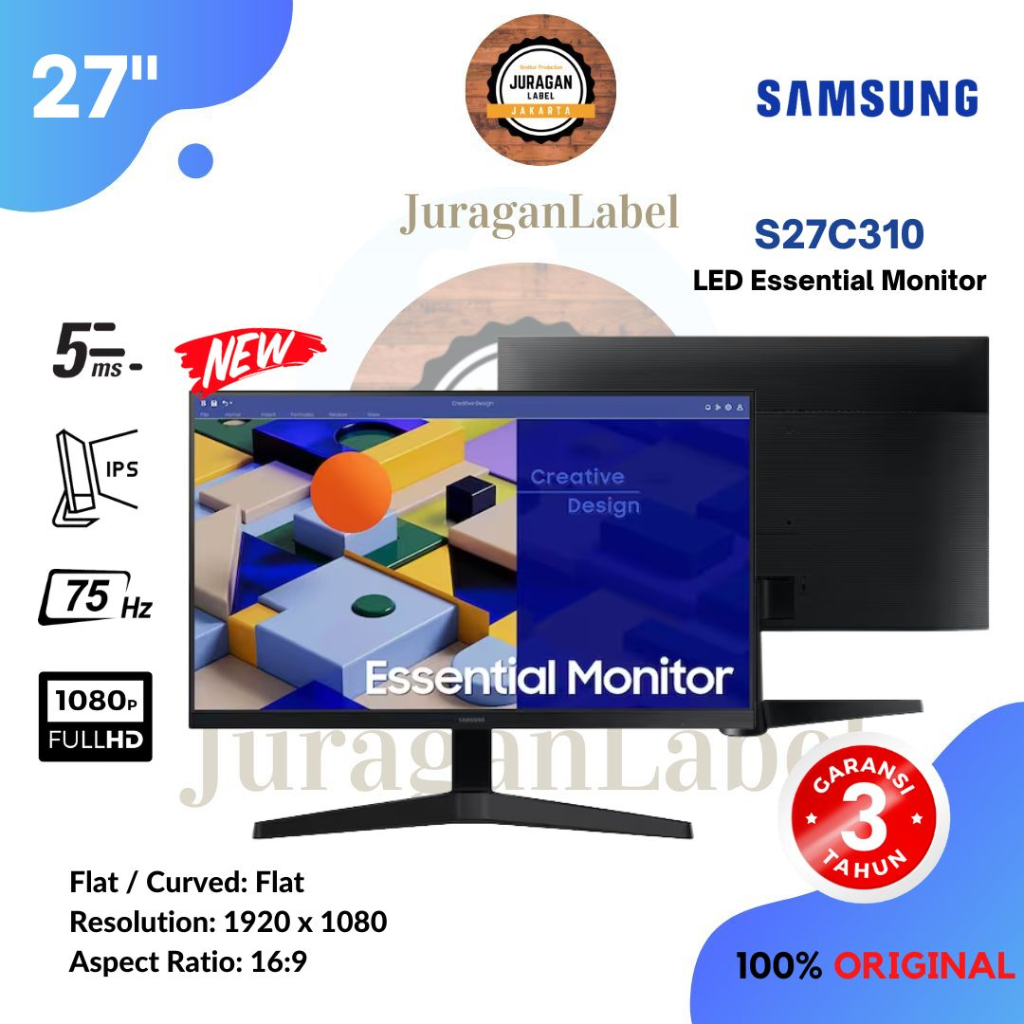Jual LED Monitor Samsung 27" Inch S31C S27C310 FHD HDMI Bezelless ...