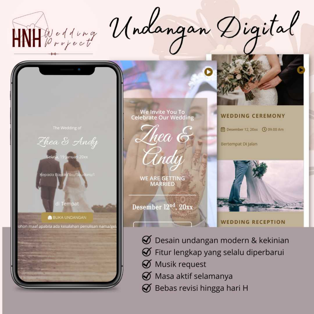 Jual HNH005 | UNDANGAN WEBSITE | UNDANGAN DIGITAL | UNDANGAN PERNIKAHAN ...