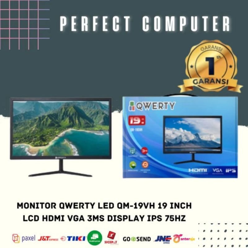 Jual MONITOR QWERTY LED QN-19VH 19 INCH LCD HDMI VGA 3MS DISPLAY IPS ...