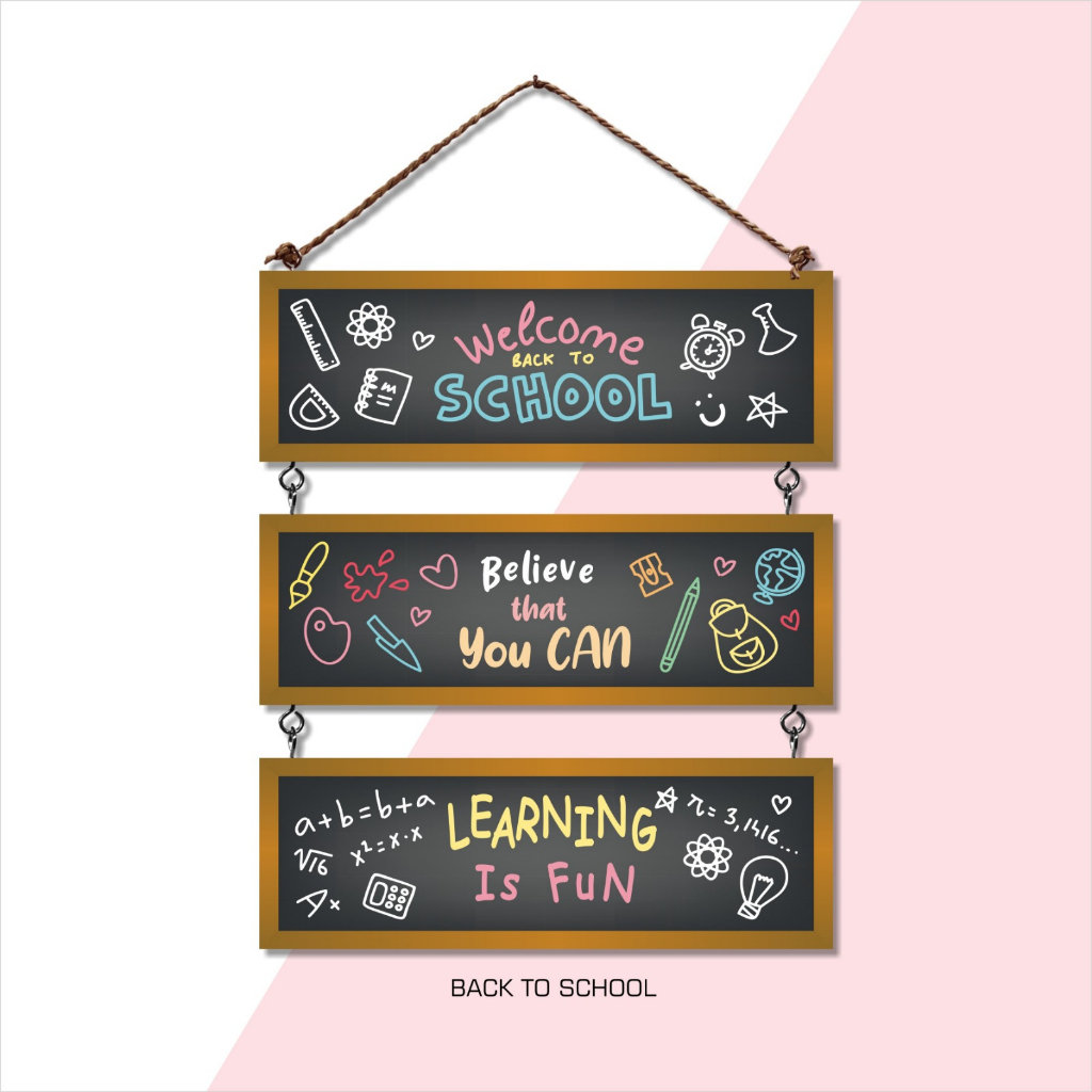 Jual Prima Shabby Hiasan Pajangan Dinding Sekolah Anak Back To School 30x8cm | Shopee Indonesia