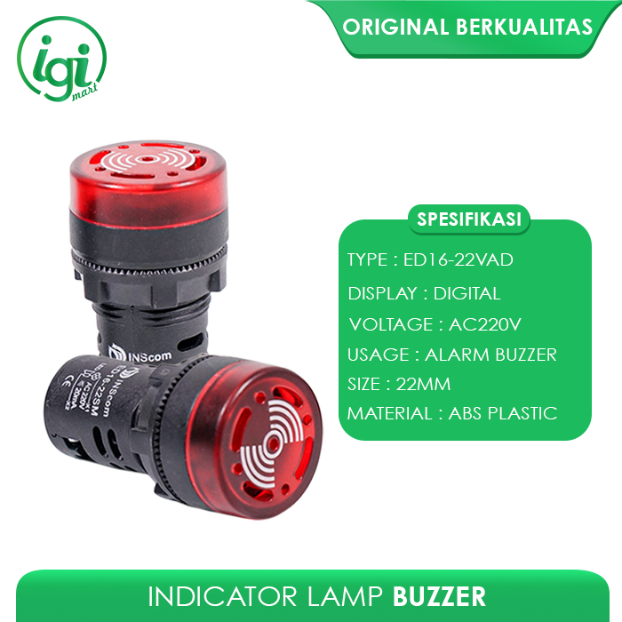 Jual PILOT LAMP LED WITH BUZZER ALARM INDICATOR SIGNAL FLASH BEEPER ...