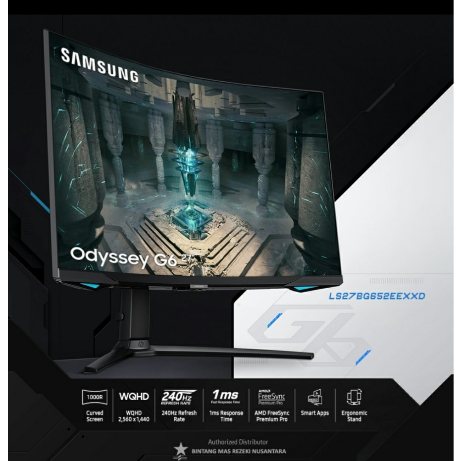 Jual Samsung Odyssey G65B 240Hz 27inch FreeSync Curved Gaming Monitor ...