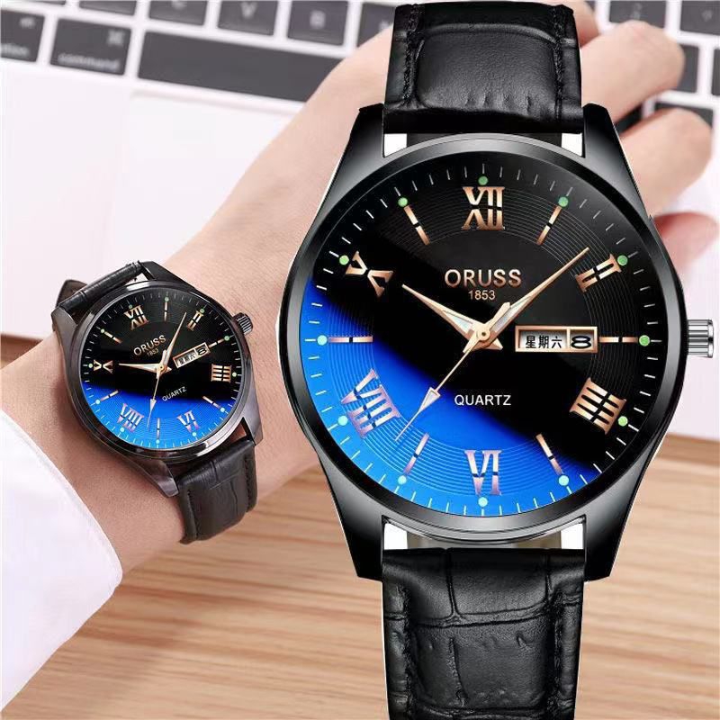 Jual Jam Tangan Pria Wanita Kulit Oruss Original Anti Air Tanggal Aktif ...