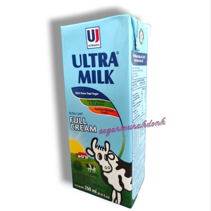 Jual Ultra Milk Susu UHT Full Cream 250 ml Putih | Shopee Indonesia