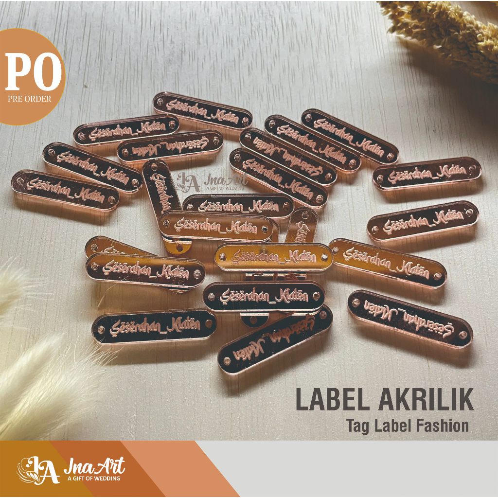Jual LABEL AKRILIK TERMURAH / LABEL HIJAB / LABEL GAMIS / Label Brand ...