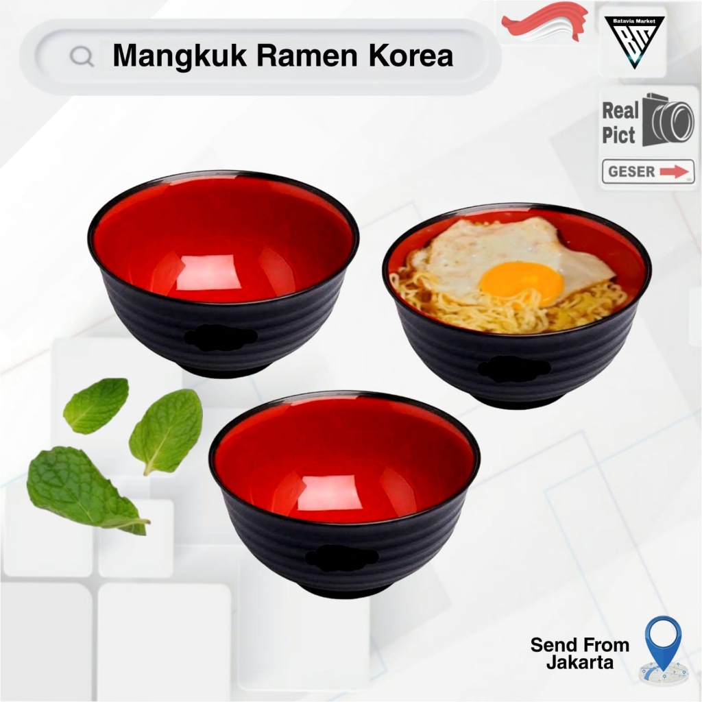 Jual Mangkok Mie Ramen Korea Hitam/ Mangkuk Plastik | Shopee Indonesia