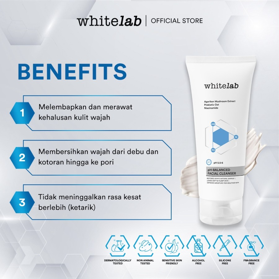 Jual WHITELAB PH BALANCED FACIAL CLEANSER 100G | Shopee Indonesia