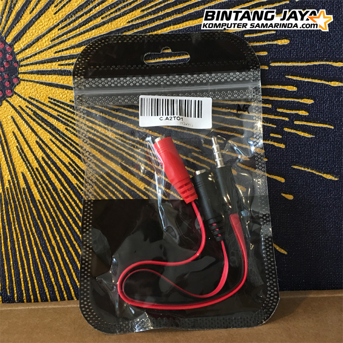 Jual Kabel Audio 3.5 mm Splitter 1 Male to 2 Female (1 Headset + 1 ...