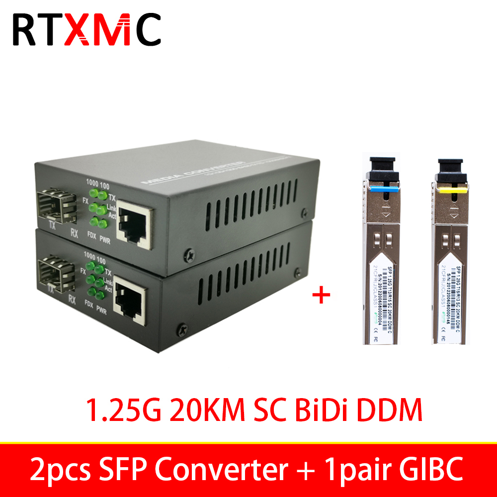 Jual Modul Konverter Media Gigabit SFP 20KM 1000Mbps Ethernet RJ45 Ke ...