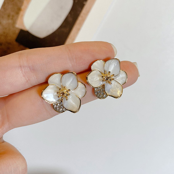 Jual anting s925 bunga diamond petal luxury earrings jan317 (2E3 ...