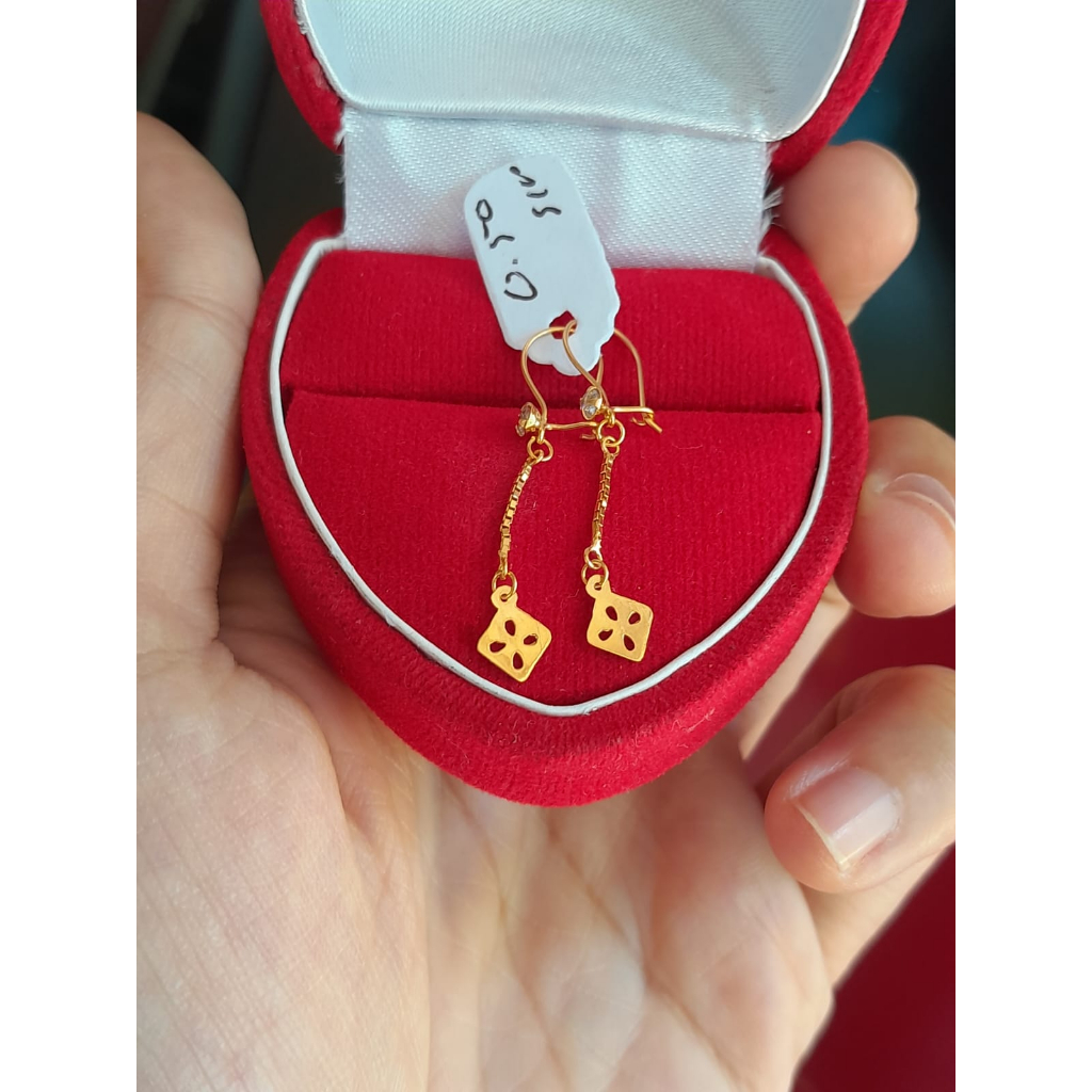 Jual Anting Wanita Model Panjang Emas Asli Minimalis Elegan Anting ...