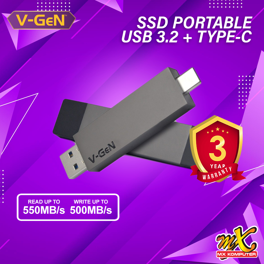 Jual V-Gen SSD External Platinum 128GB/256GB/512GB/1TB/2TB USB 3.2 Type ...