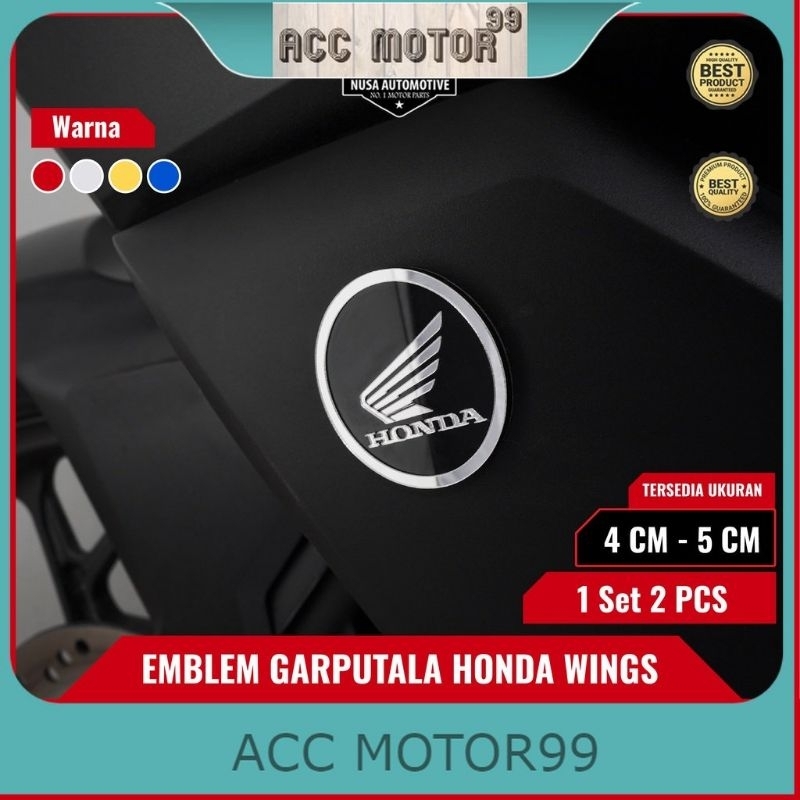 Jual 2 pcs emblem logo sayap honda bulat bahan akrilik bukan stiker ...