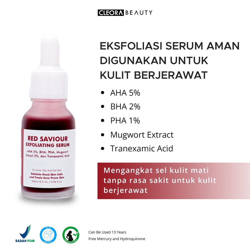 Jual BPOM Cleora Red Savior Exfoliating Serum Eksfoliasi Exfo ...
