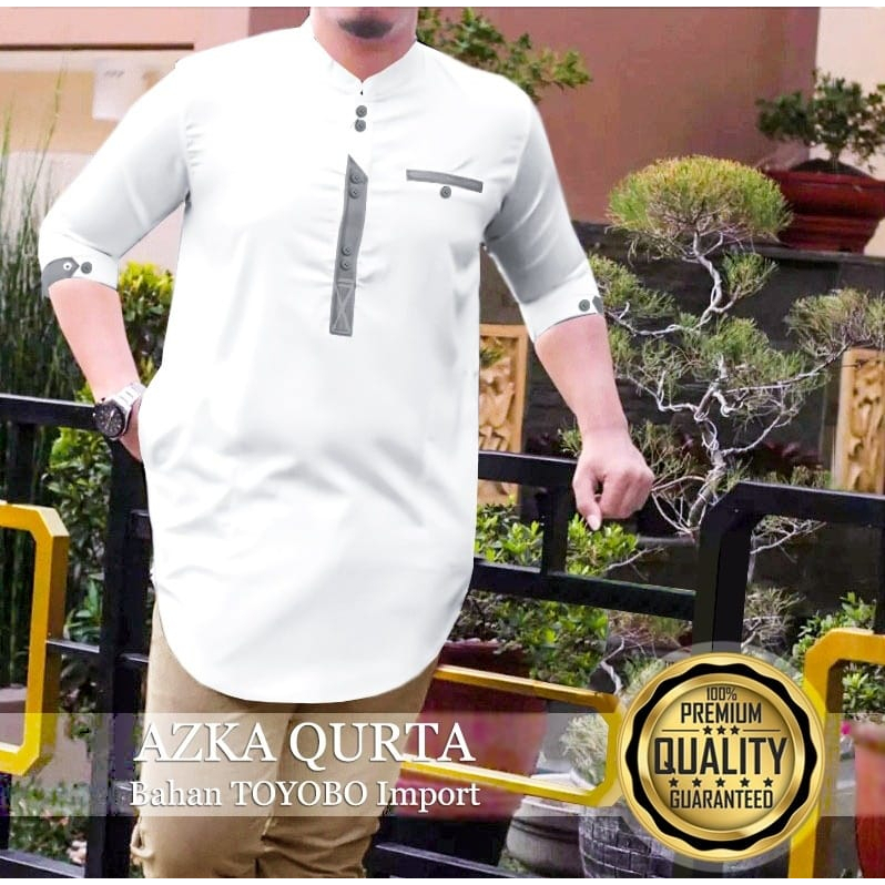 Jual HOPYLOVY Baju Koko Pria bahan Toyobo Premium Asli Azka Qurta ...