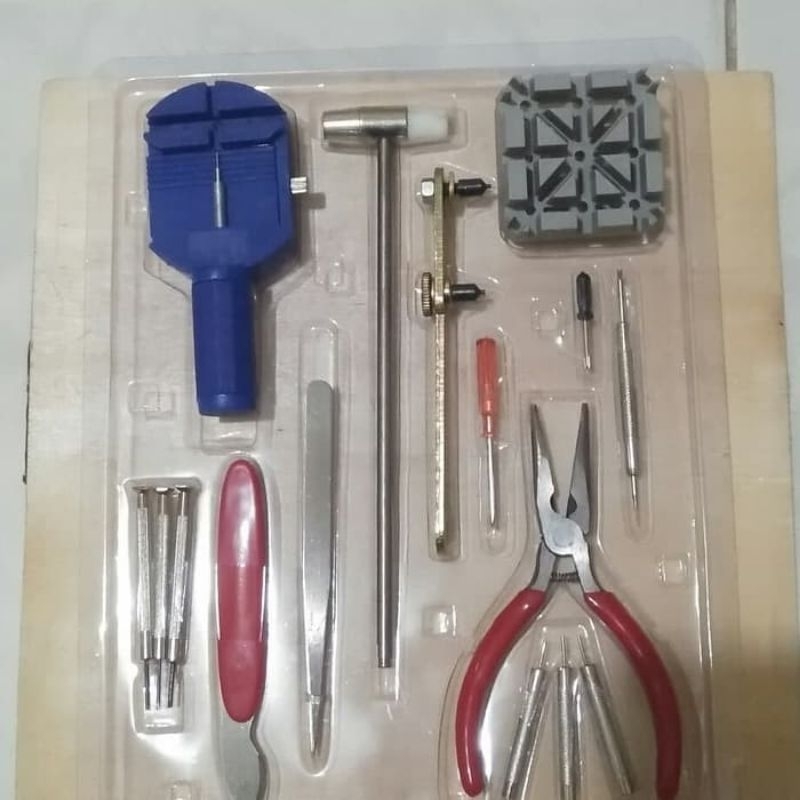 Jual satu set alat servis jam tangan paket alat perbaikan jam tangan ...