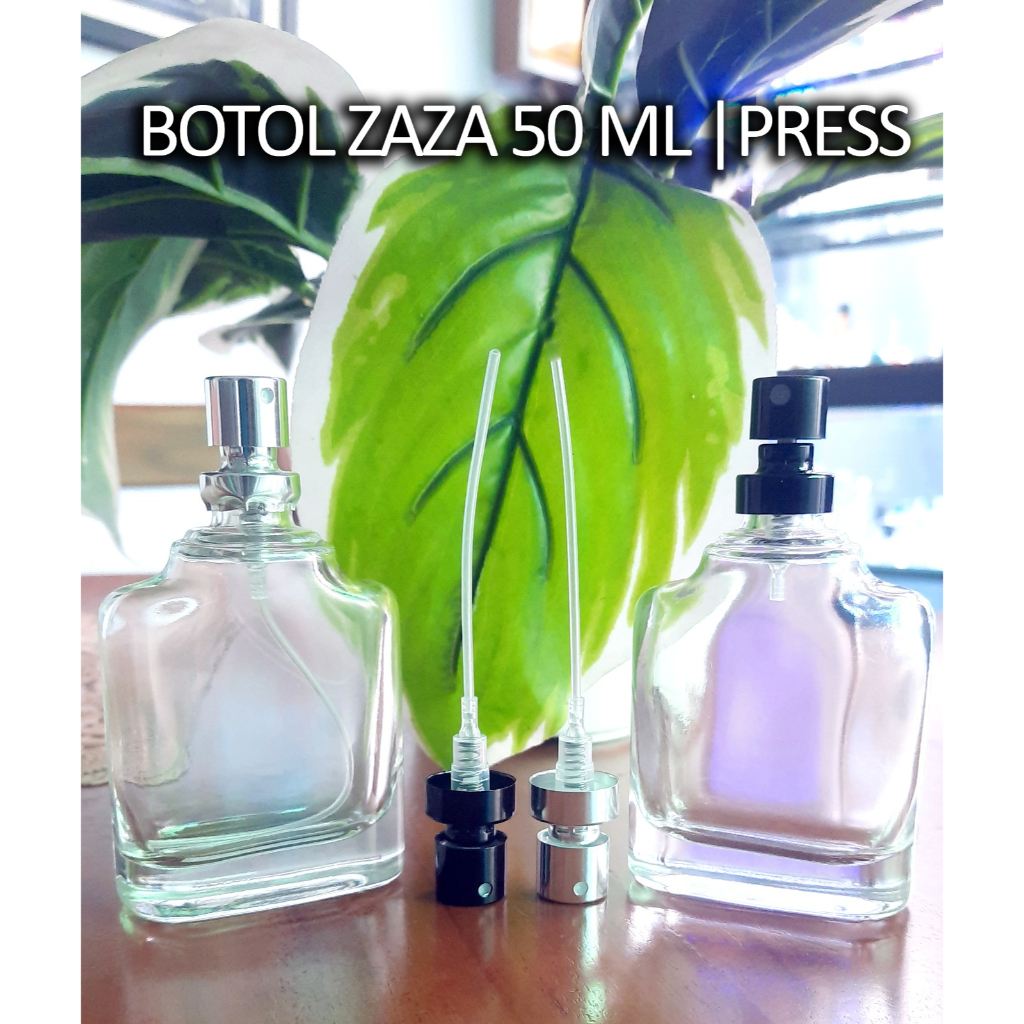 Jual Botol parfum Zaza/Zara press 50ml silver/Hitam/semi press/Bottle ...