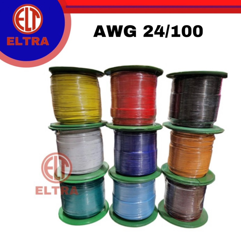 Jual KABEL AWG 24 100 METER + ROLL cable serabut putih tembaga lapis ...