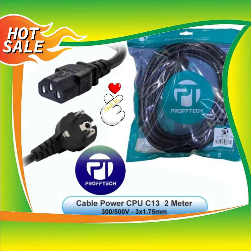 Jual KABEL POWER CPU 2 METER. PROFTECH TEBAL 3 x 1.75 MM / KABEL POWER ...