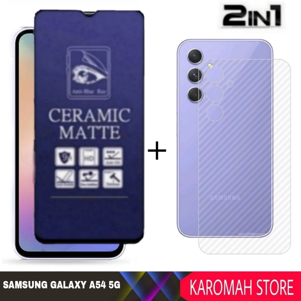 Jual PAKET 2 IN 1 TEMPERED GLASS SAMSUNG GALAXY A54 5G MATTE ANTI BLUE ...