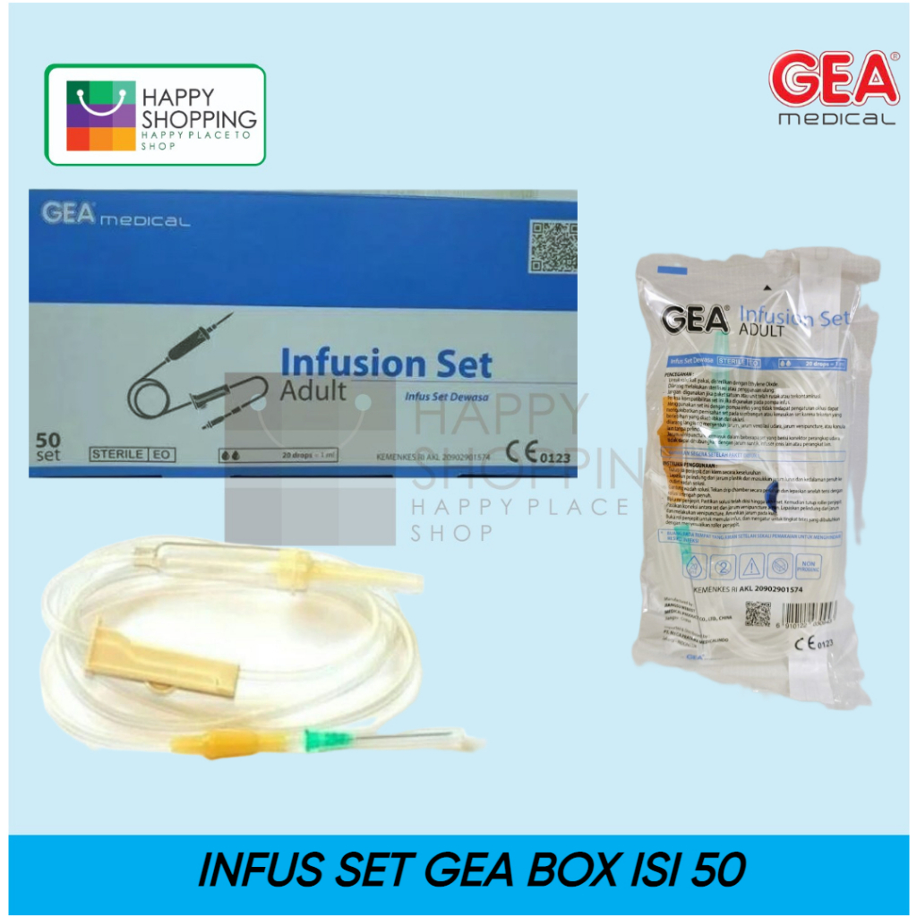 Jual Infus Set Dewasa GEA ISI 50pcs infuset dewasa infus set Makro GEA ...