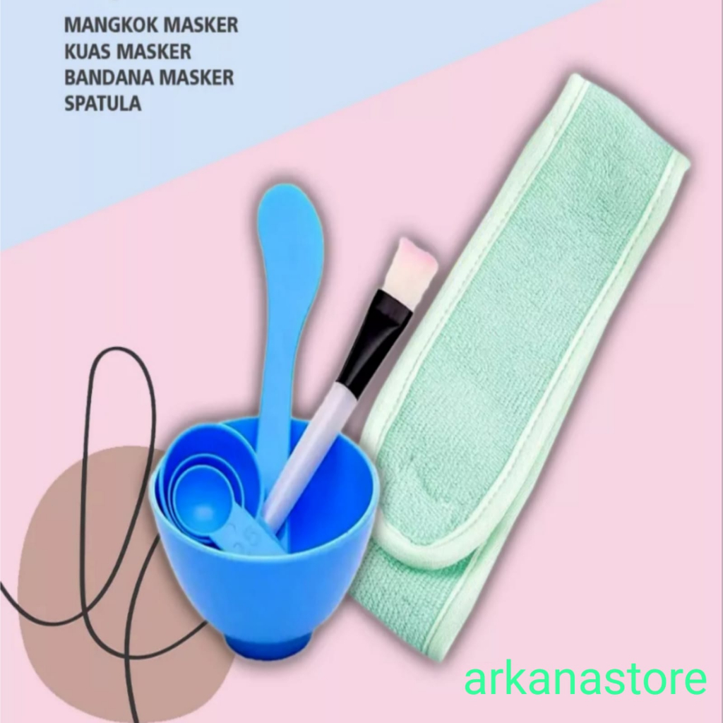 Jual ( 1SET ) Paket Mangkok Masker Lengkap - Bandana Handuk Masker ...