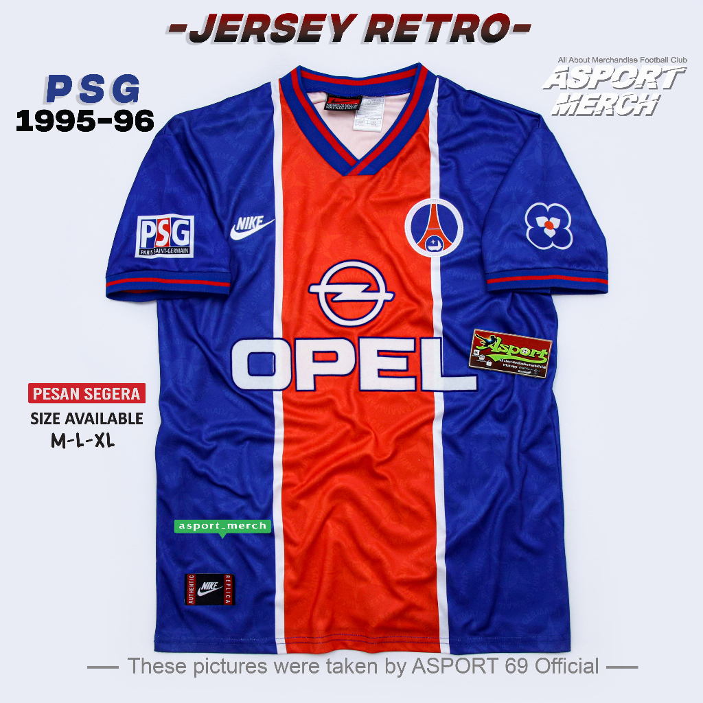 Jual JERSEY PSG RETRO HOME 1995 1996 SOCCER JERSEY RETRO PSG HOME 95 96 ...
