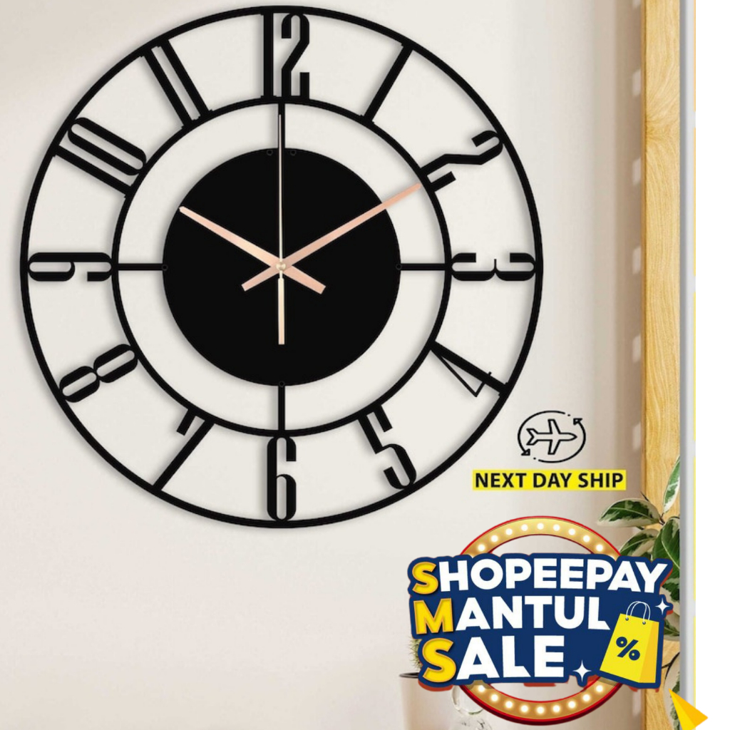 Jual JAM DINDING TEMBOK RUANG TAMU AESTHETIC / ESTETIK | HIASAN DINDING ...