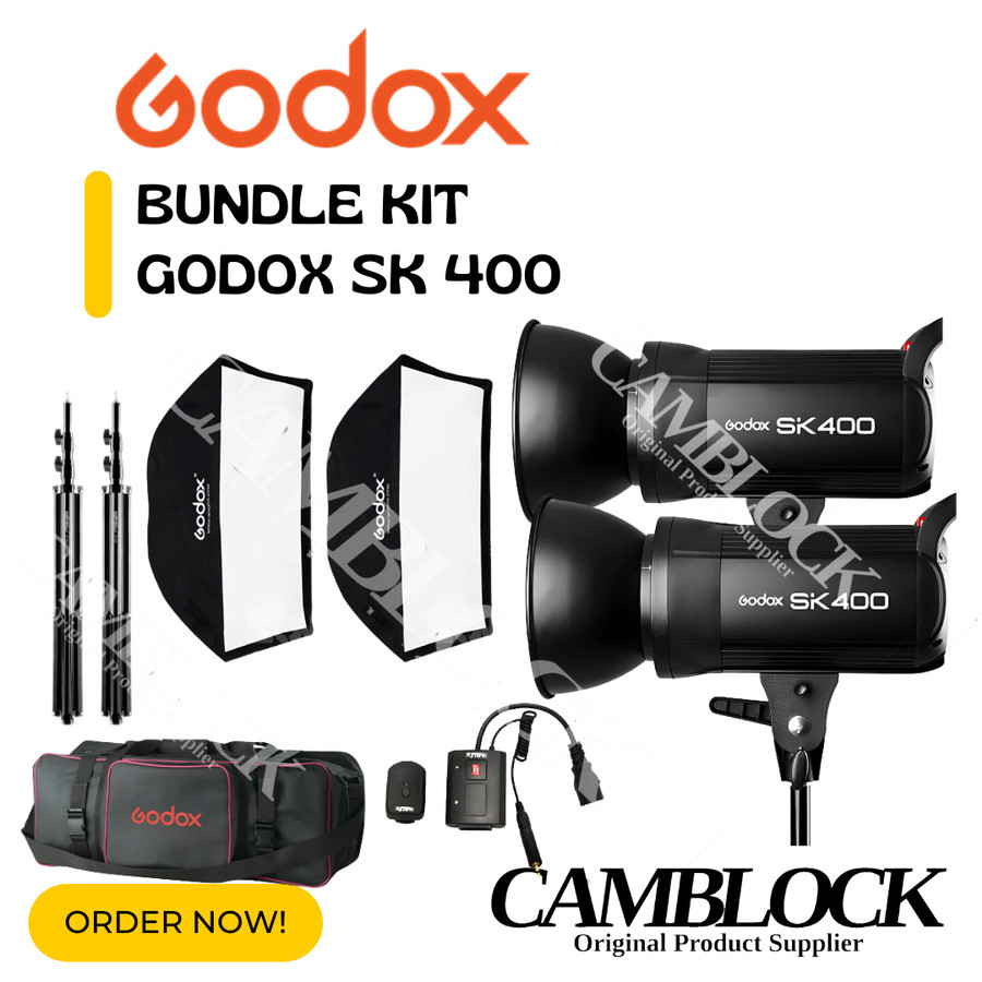 Jual Paket Flash/lampu studio Godox SK400 Original Dengan garansi 1 ...