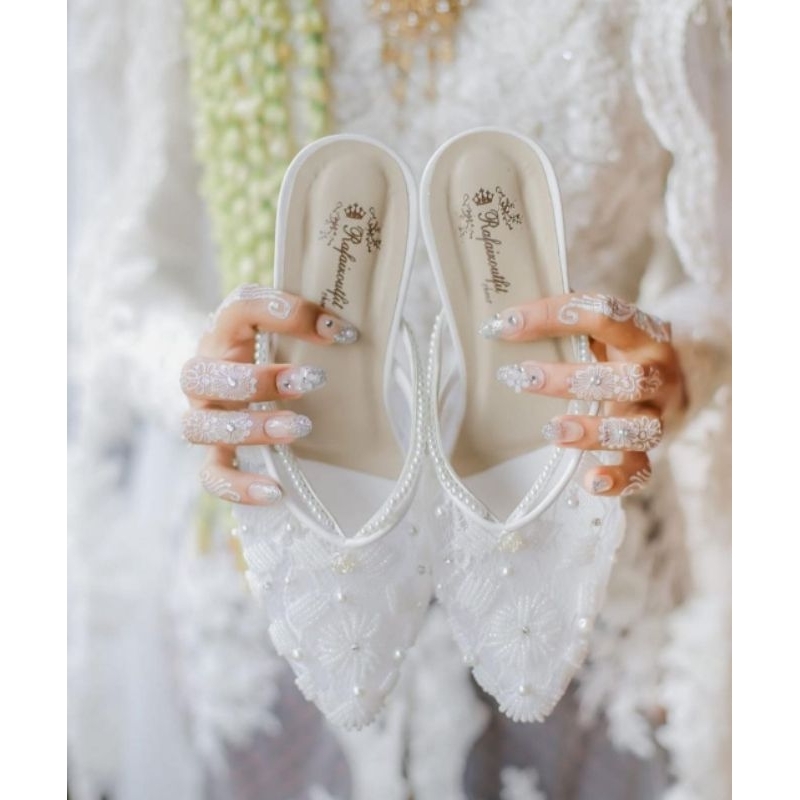 Jual sepatu wedding wanita felisha sepatu wedding 7cm kaca | Shopee ...