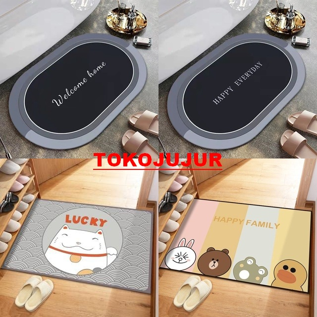 Jual TOKOJUJUR Keset Kaki Oval Welcome Home Happy Family Everyday Anti ...