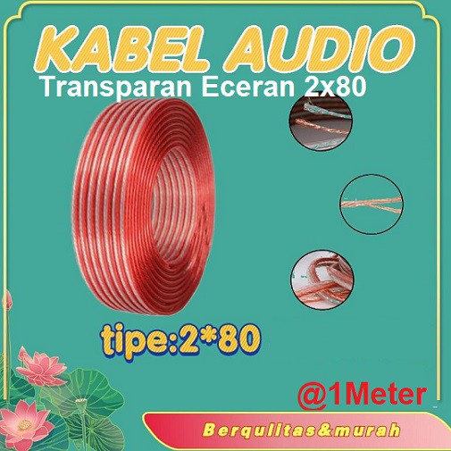Jual Kabel Listrik Transparan Serabut 2 jalur tebal ukuran 2x80 panjang ...