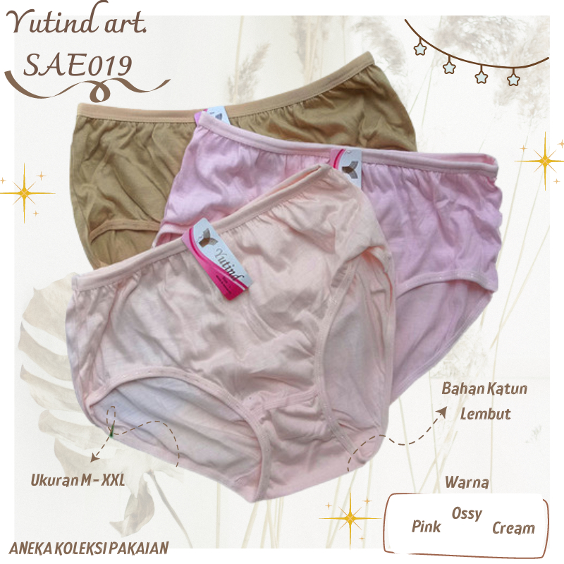 Jual Celana Dalam / CD Kancut Polos Wanita ( Uk. M - 3L ) Cutting Maxi Yutind art.SAE019 COD ...