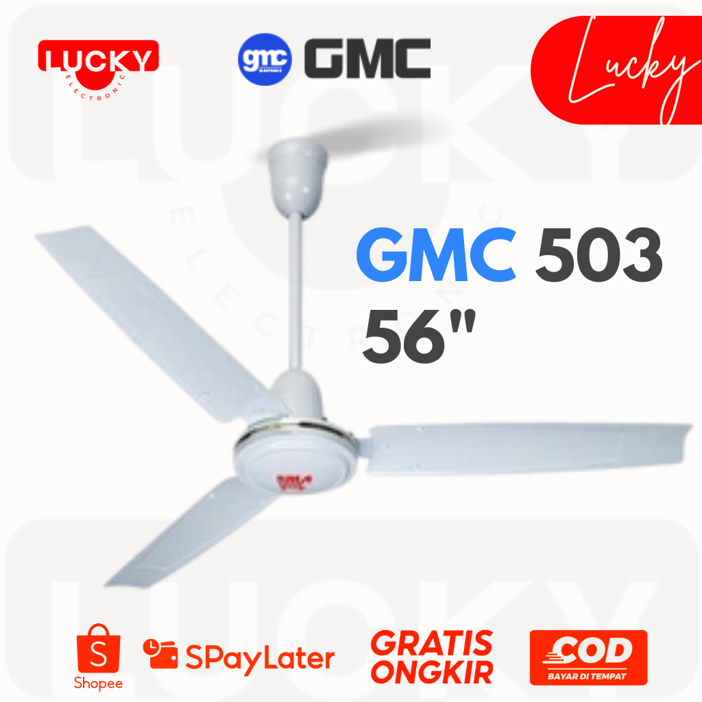 Jual Kipas Angin Langit-Langit (Ceiling Fan) GMC 503 Ukuran 56" Baling Besi | Shopee Indonesia
