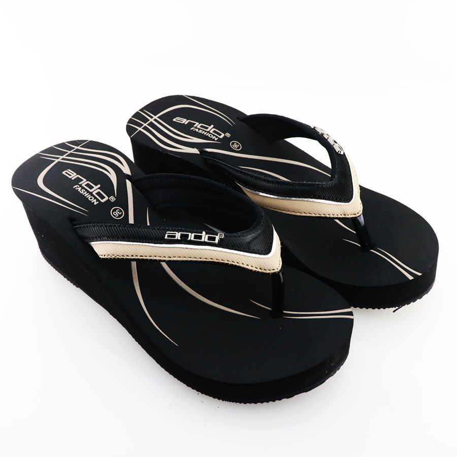Jual NEW!! Ando Amaris Cream - Sandal Wedges Wanita Terbaru 2023 Ando ...