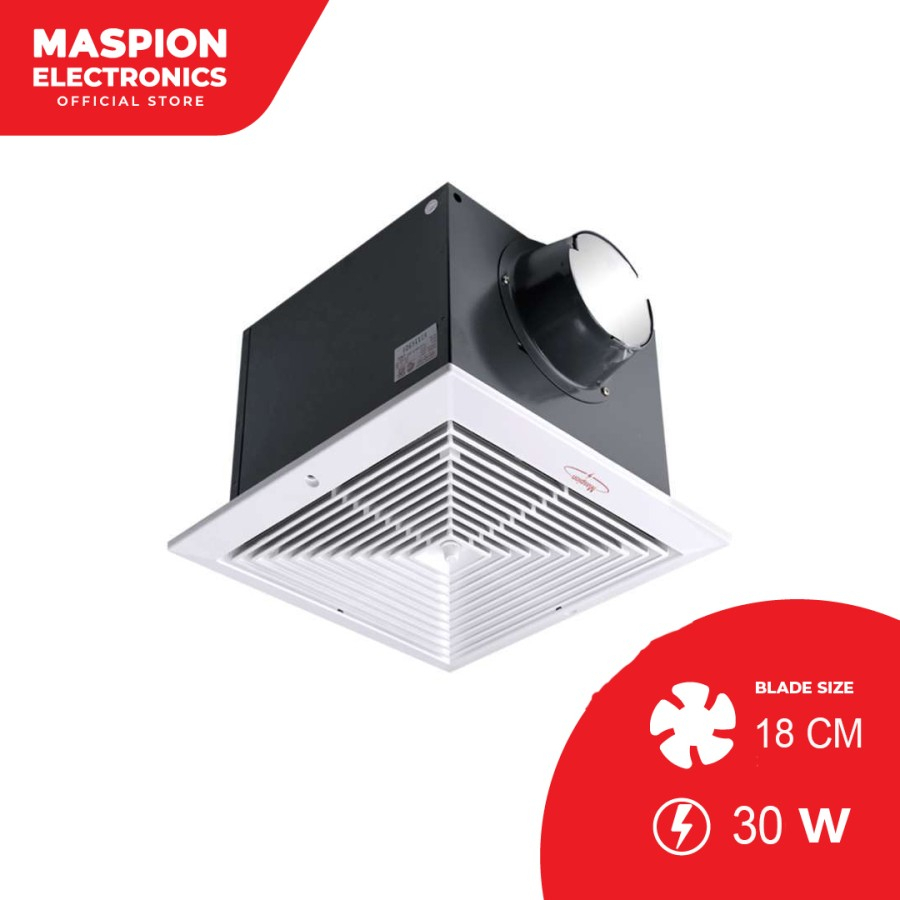 Jual Exhaust Fan Plafon Maspion MV 18 EX 8 Inch Ventilasi Ceiling Fan ...