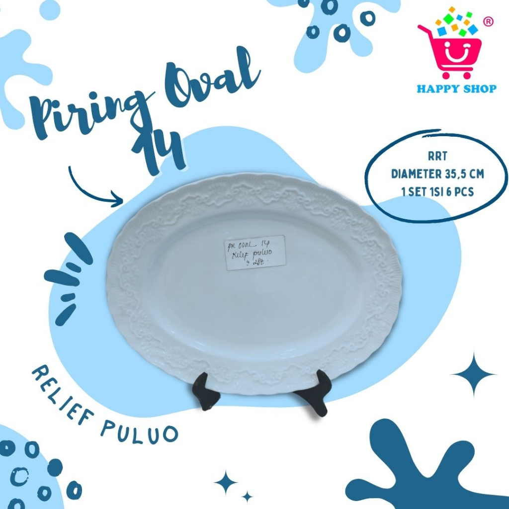 Jual RRT Dinnerware Set Motif Relief Puluo Putih ~ Piring Oval | Shopee ...