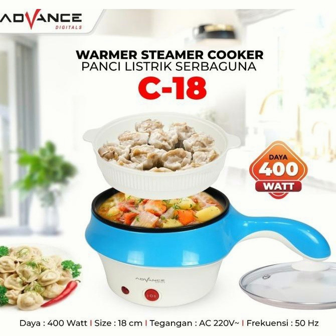 Jual Advance Panci Listrik Multifungis C18 1.5L Warmer steamer cooker Garansi 1 Tahun | Shopee ...