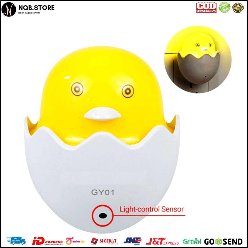 Jual NQB - Lampu Tidur Telur BEBEK LED Kuning SENSOR CAHAYA Telur Ayam ...